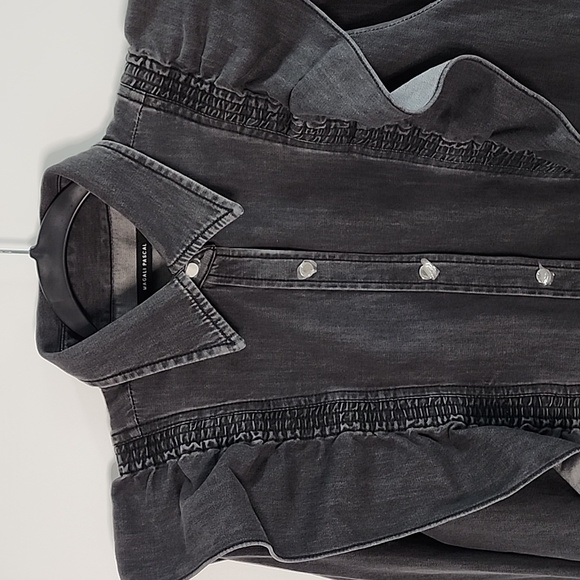 Magali Pascal | Tops | Magali Pascal Alexia Ruffled Denim Blouse L ...